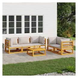 vidaXL Gartenlounge-Set Gartensofa mit Kissen Massivholz