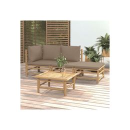 vidaXL Gartenlounge-Set Gartensofa mit Kissen Bambus