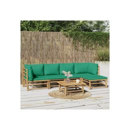 vidaXL Gartenlounge-Set Gartensofa mit Kissen Bambus