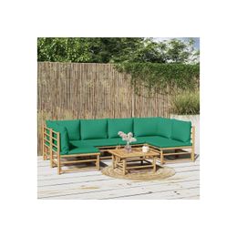 vidaXL Gartenlounge-Set Gartensofa mit Kissen Bambus