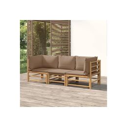 vidaXL Gartenlounge-Set Gartensofa mit Kissen Bambus