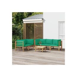 vidaXL Gartenlounge-Set Gartensofa mit Kissen Bambus