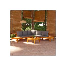 vidaXL Gartenlounge-Set mit Kissen Akazienholz