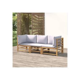 vidaXL Gartenlounge-Set Gartensofa mit Kissen Bambus