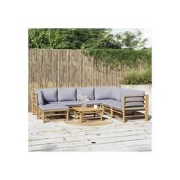 vidaXL Gartenlounge-Set Gartensofa mit Kissen Bambus