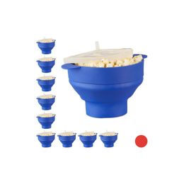 Relaxdays Schüssel 10 x Popcorn Maker Silikon blau