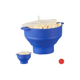 Relaxdays Schüssel 2 x Popcorn Maker Silikon blau