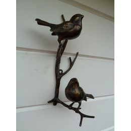 IDYL Dekofigur IDYL Bronze-Skulptur 2 Vögel auf Ast- Wandhänger