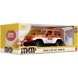Jada Modellauto Modellauto H.R.M&Ms Orange 2007 Jeep Wrangler mit Figur 1:24 253255068