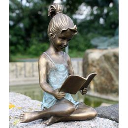 Bronzeskulpturen Skulptur Bronzefigur Mädchen mit Buch Wohndekoration