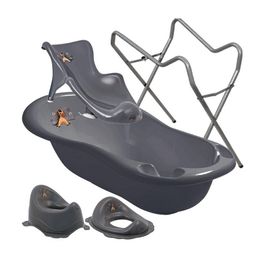 Maltex Babybadewanne PONY Graphit Set 4-tlg + Gestell Grau