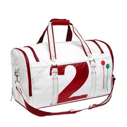 Trend Marine Reisetasche Sea Lord Reisetasche Weiß/Rot aus Segeltuch