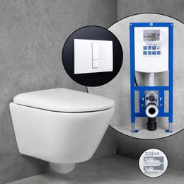 Duravit D-Neo Compact Wand-WC & Tellkamp WC-Sitz mit neeos Vorwandelement,, 2588090000+16782WH#SET2,