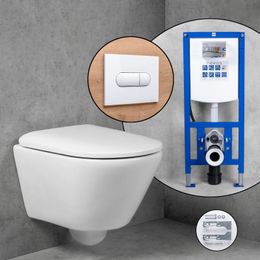 Duravit D-Neo Compact Wand-WC & Tellkamp WC-Sitz mit neeos Vorwandelement,, 2588090000+16604WH#SET2,
