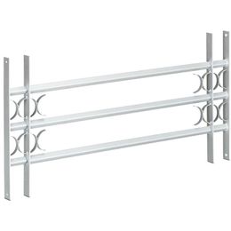 Relaxdays Fenstergitter Einbruchschutz, Ausziehbar, Aussen, Verzinkt, Stahl, 450 x 1000-1500 mm, Sicherheitsgitter, grau