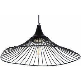 Beliani - Hängeleuchte Schwarz Metall Glühbirnen-Optik Schirm mit Gitter in Trichterform für Wohnzimmer Esszimmer Minimalistischer Stil - Schwarz