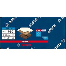 Expert Schleifpapier C470 125mm mit Multilochung, Körnung: K60 Körnung, Packungsinhalt: 50 Stück - Bosch