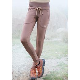 active by Lascana LASCANA ACTIVE Trekkinghose 'Trek Jogger' taupe Gr. XS (32/34) für Damen. Mit Logodruck. Bequem