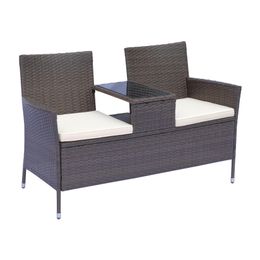 Outsunny Polyrattan Gartenbank 133 x 63 x 84 cm (LxBxH)