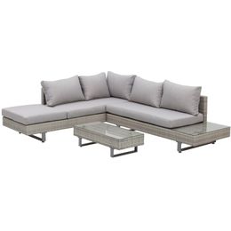 Outsunny Rattansofa Set mit Tisch grau