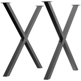 HOMCOM Tischbeine mit X-Form schwarz (Farbe: schwarz)