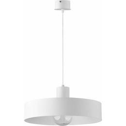 Licht-Erlebnisse - Pendelleuchte Weiß Metall ø 35 cm Retro E27 Hängelampe Wohnzimmer - Weiß
