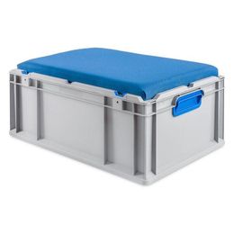 Eurobox NextGen Seat Box Blau HxBxT 26,5x40x60cm 44 Liter Griffe geschlossen Eurobehälter, Sitzbox, Transportbox, Transportbehälter, Stapelbehälter