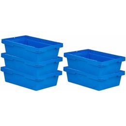 Proregal-aufbewahrung Für Profis - SparSet 5x Conical Mehrweg-Stapelbehälter Blau HxBxT 17,5x40x60cm 29 Liter Lagerbox Eurobox Transportbox