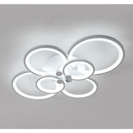 COMELY LED-Deckenlampe, 80W Moderne 6 Ringe, Wohnzimmer-Deckenlampe aus Metall, 7200lm 6500K Weißes Licht, Leuchte Für Wohnzimmer, Schlafzimmer
