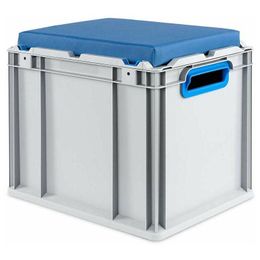 Eurobox NextGen Seat Box Blau HxBxT 36,5x30x40cm 30 Liter Griffe offen Eurobehälter, Sitzbox, Transportbox, Transportbehälter, Stapelbehälter - Blau