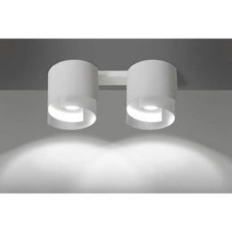 Licht-Erlebnisse Deckenlampe Weiß Metall 2-flammig 40 cm lang GU10 Deckenleuchte - Weiß