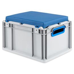 Eurobox NextGen Seat Box Blau HxBxT 26,5x30x40cm 20 Liter Griffe offen Eurobehälter, Sitzbox, Transportbox, Transportbehälter, Stapelbehälter - Blau