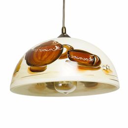 Licht-Erlebnisse - Hängeleuchte E27 ø 30 cm Glas Pendelleuchte Küche Küchenlampe - Braun, Orange (Tee)