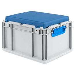 Eurobox NextGen Seat Box Blau HxBxT 26,5x30x40cm 20 Liter Griffe geschlossen Eurobehälter, Sitzbox, Transportbox, Transportbehälter, Stapelbehälter