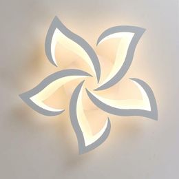 Moderne LED-Deckenlampe, 48W 6500LM aus Acryl, 5 Blumenköpfe, Warmweiß 3000K Ideal für Wohnzimmer, Schlafzimmer, Esszimmer, Küche - Aiskdan