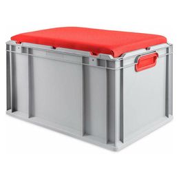 Eurobox NextGen Seat Box Rot HxBxT 36,5x40x60cm 65 Liter Griffe geschlossen Eurobehälter, Sitzbox, Transportbox, Transportbehälter, Stapelbehälter