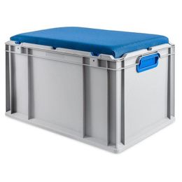 Eurobox NextGen Seat Box Blau HxBxT 36,5x40x60cm 65 Liter Griffe geschlossen Eurobehälter, Sitzbox, Transportbox, Transportbehälter, Stapelbehälter