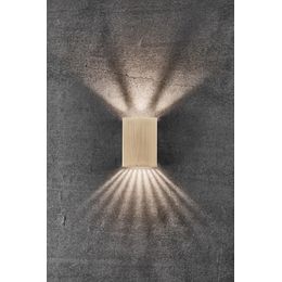 F (A bis G) LED Wandleuchte Nordlux "FOLD" Lampen Gr. 2 flammig, Höhe: 15 cm, grau (messingfarben) LED Außenwandleuchte Wandleuchten