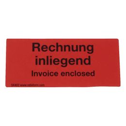ratioform Warnetiketten, Aufdruck Rechnung inliegend, VE 1000 Stk, LxB 80 x 40 mm, ab 10 VE