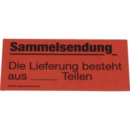ratioform Warnetiketten, Aufdruck Sammelsendung, VE 1000 Stk, LxB 145 x 70 mm