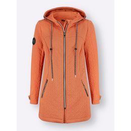 WITT Damen Shirtjacke in strukturierter Qualit&auml;t, kontrastfarbene Details, papaya, Gr&ouml;&szlig;e 36