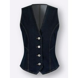 WITT Damen Jeansweste mit tailliertem Schnitt, dark blue, Gr&ouml;&szlig;e 52