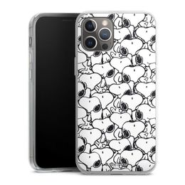 DeinDesign iPhone 12 Pro Max Handy Silikon H&uuml;lle Case transparent Handyh&uuml;lle Peanuts Snoopy Muster Silikon Case