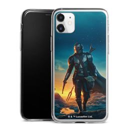 DeinDesign iPhone 11 Handy Slim Case Silikon Handyh&uuml;lle transparent H&uuml;lle extra d&uuml;nn Star Wars The Mandalorian Sunset Silikon Slim Case