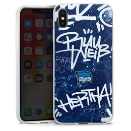 DeinDesign iPhone Xs Max Handy Silikon H&uuml;lle Case transparent Handyh&uuml;lle Official Licensed Product Hertha Bsc Graffiti Silikon Case