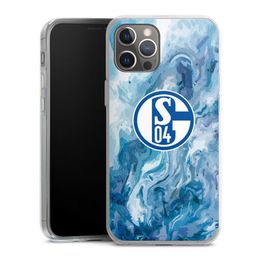DeinDesign iPhone 12 Pro Max Handy Silikon H&uuml;lle Case transparent Handyh&uuml;lle Logo Fc Schalke 04 Merchandise Silikon Case