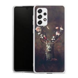 DeinDesign Galaxy A33 5G Handy Silikon H&uuml;lle Case transparent Handyh&uuml;lle Rehe Reindeer Flowers Silikon Case