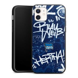 DeinDesign iPhone 12 Handy Premium Silikon H&uuml;lle Handyh&uuml;lle schwarz Case Official Licensed Product Hertha Bsc Graffiti Silikon Premium Case