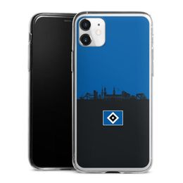 DeinDesign iPhone 11 Handy Slim Case Silikon Handyh&uuml;lle transparent H&uuml;lle extra d&uuml;nn Hamburg Hsv Skyline Silikon Slim Case