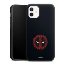 DeinDesign iPhone 12 mini Handy Premium Silikon H&uuml;lle Handyh&uuml;lle schwarz Case Logo Marvel Deadpool Silikon Premium Case